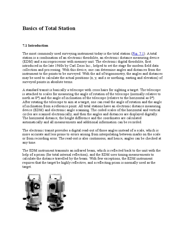 Surveying with Total Stations | PDF | Surveying | Equipment