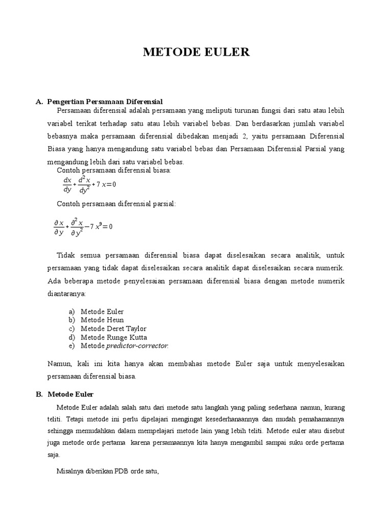 Metode Euler | PDF