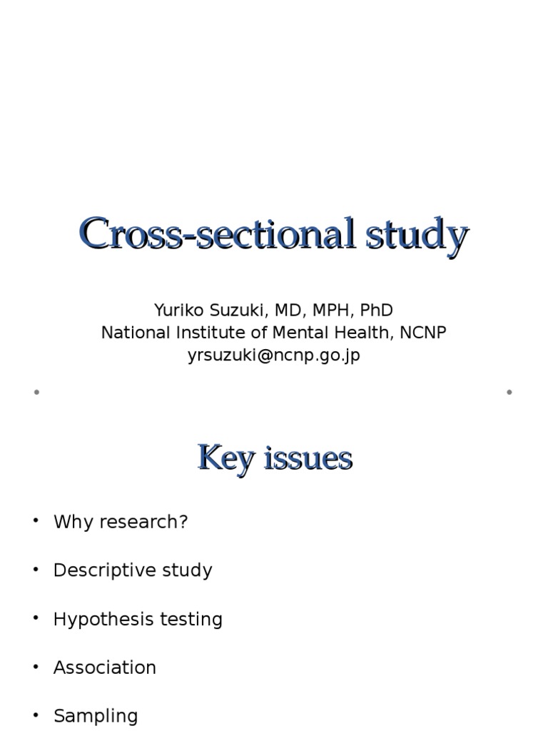 Cross-Sectional Study | PDF | Epidemiology | Type I And Type Ii Errors