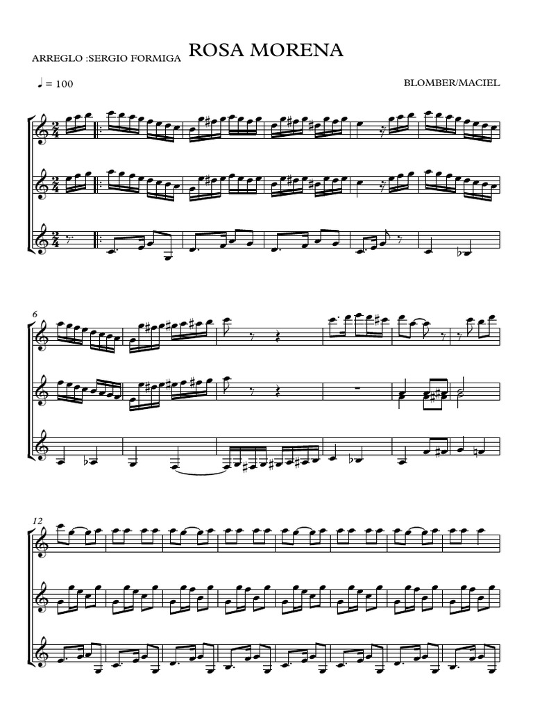 ROSA MORENA - Partitura y Partes | PDF