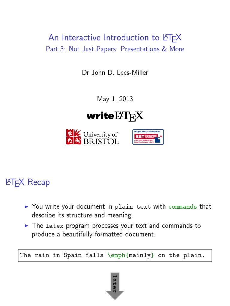 Interactive LaTeX Guide: Beamer & More | PDF | Areas Of Computer ...