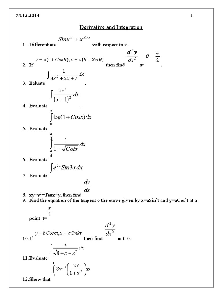 Derivative and Integration | PDF | Teaching Methods & Materials