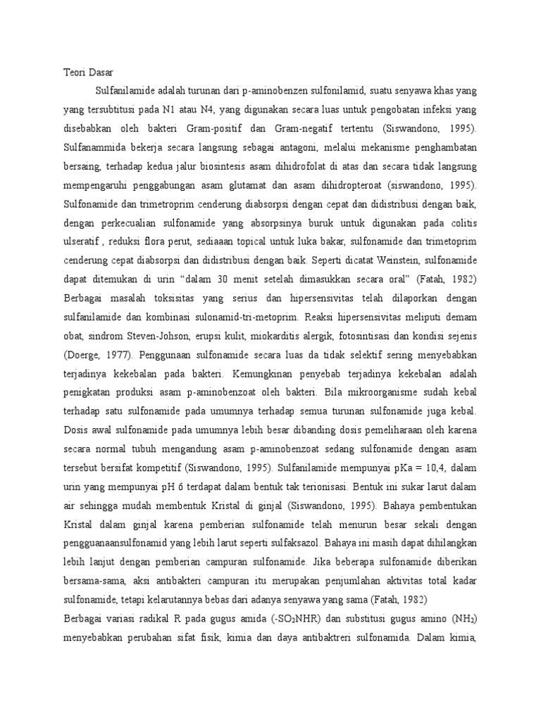 Tinjauan Pustaka Sulfamerazin | PDF | Sains & Matematika