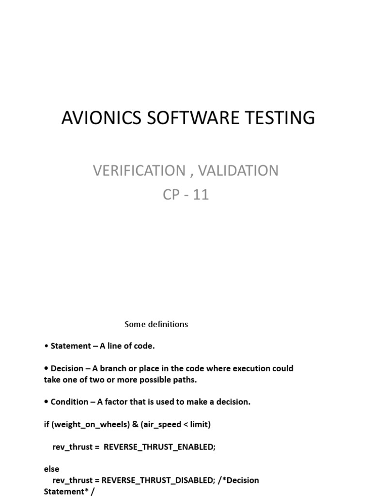 Avionics Software Testing CP 11 | PDF | Software Testing | Control Flow