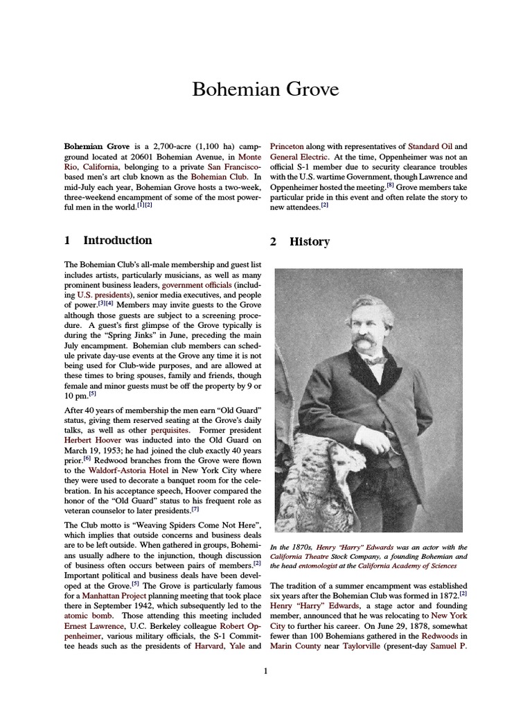Bohemian Grove: A Private Retreat for Power | PDF | Travel