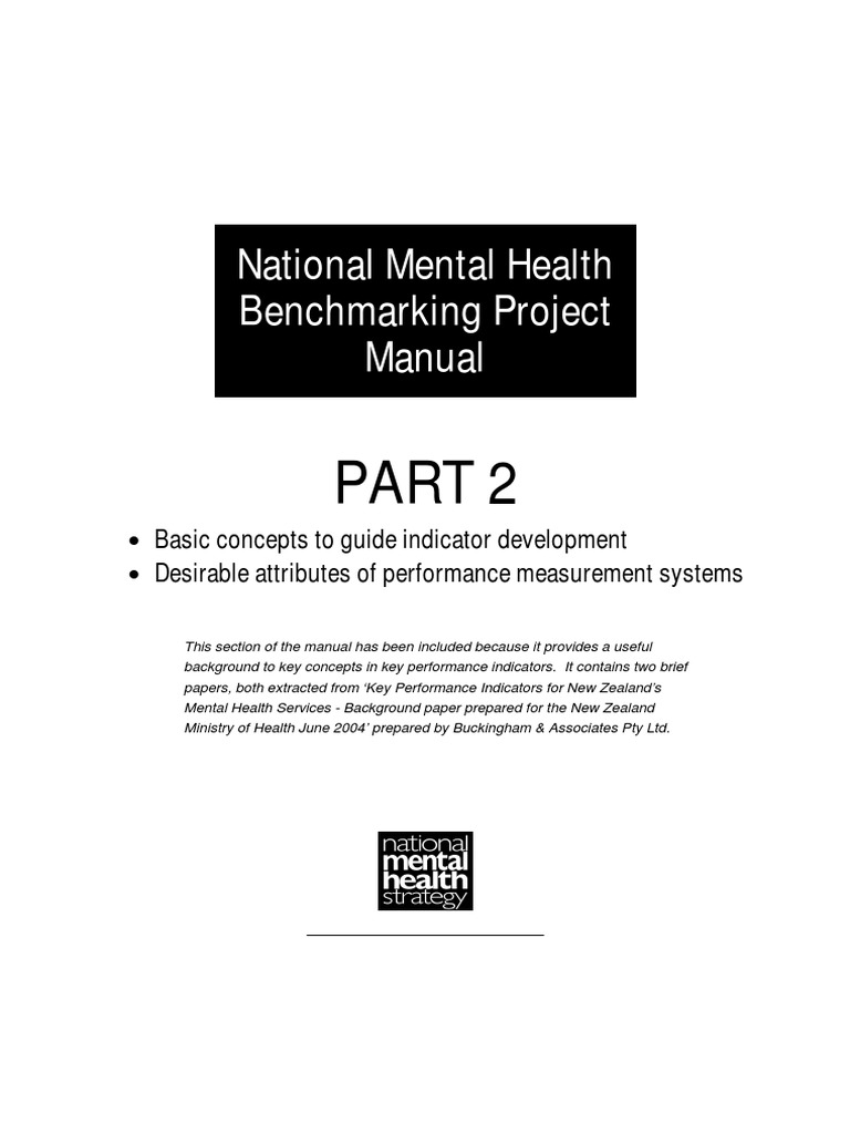 Benchmarking Manual Part 2 | PDF | Performance Indicator | Mental Health