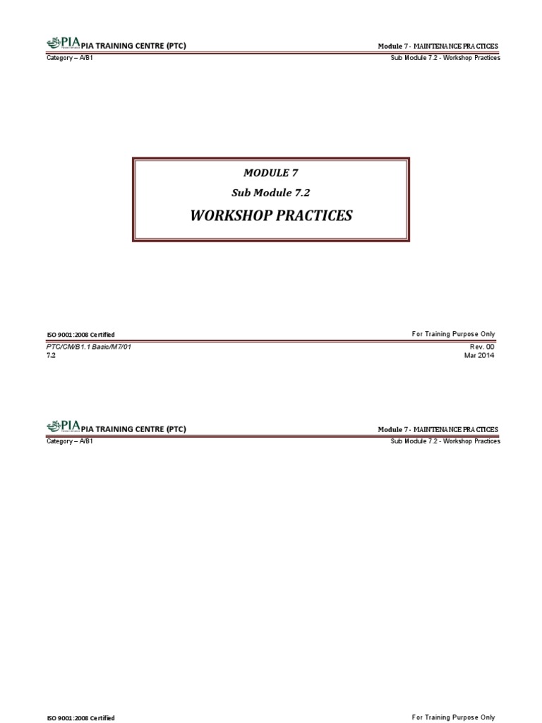 Module 7 (Maintenance Practices) Sub Module 7.2 (Workshop Practices) PDF | PDF | Temperature ...