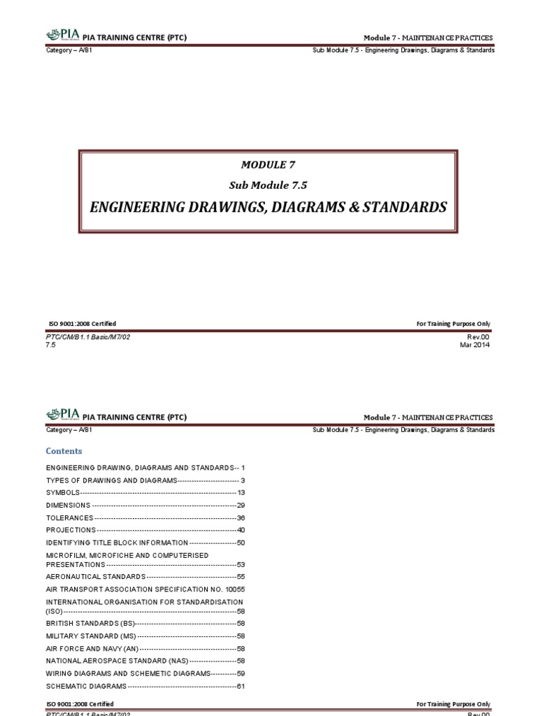 Module 7 (Maintenance Practices) Sub Module 7.5 (Engineering Drawings ...