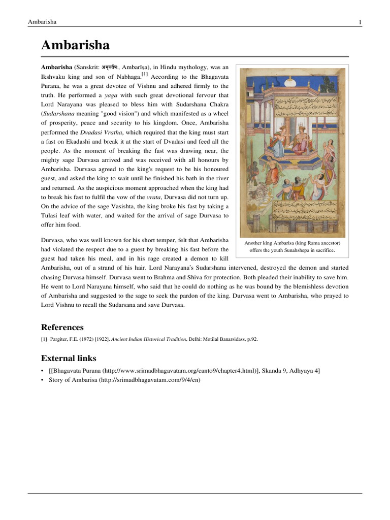 The Devotion of King Ambarisha: How His Unwavering Faith in Vishnu ...