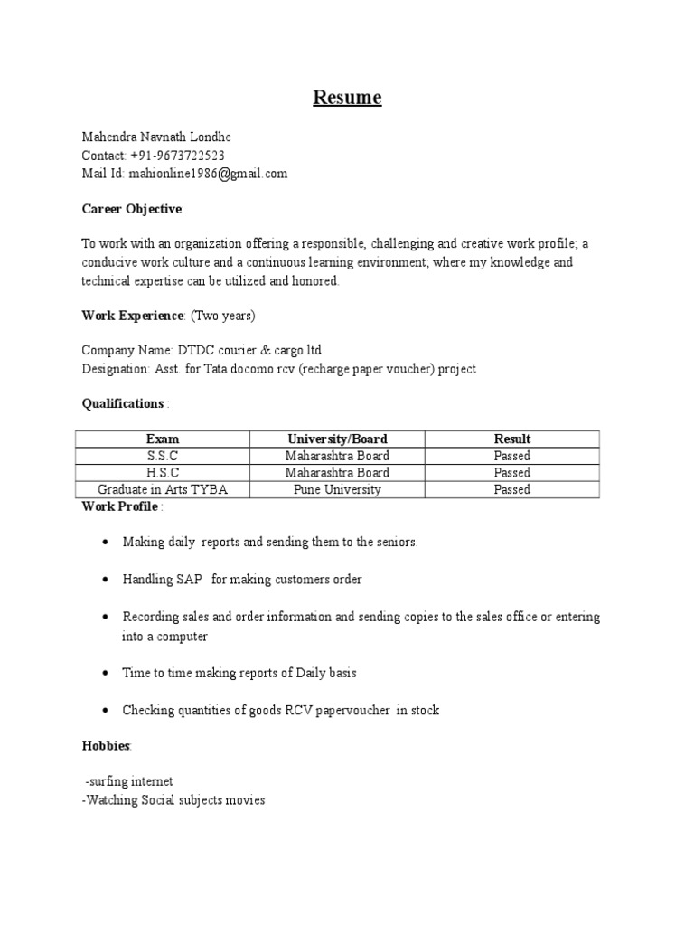 Mahendra Londhe Resume 2023 | PDF