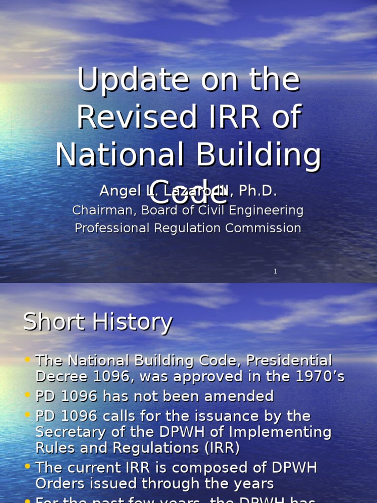 Revised IRR of National Building Code | PDF | Architect | Civil Engineering