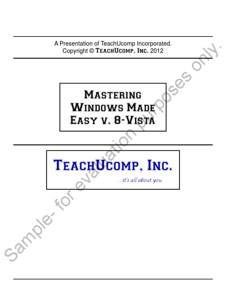 Only.: Teachucomp, Inc | PDF | Windows 8 | Icon (Computing)