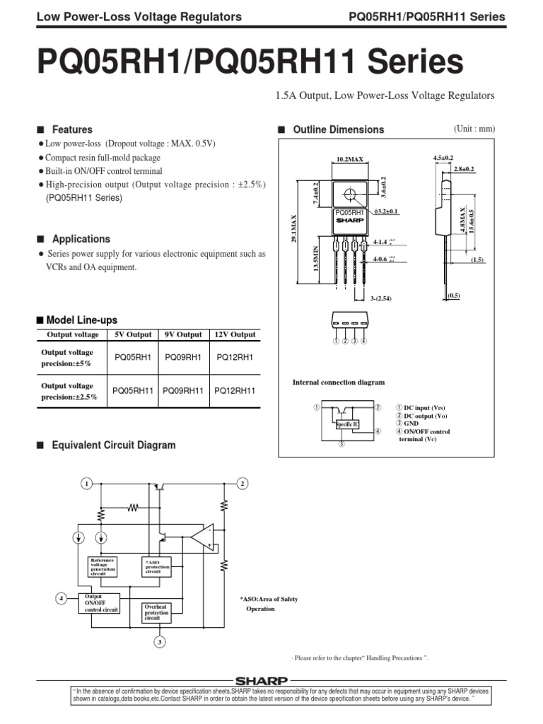 Datasheet pq05 | PDF | Electrical Engineering | Electricity
