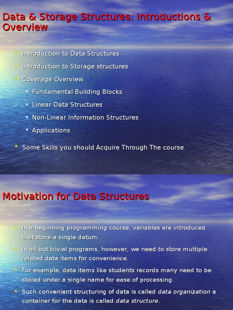 Data & Storage Structures: Introductions & | PDF | Computer Data ...