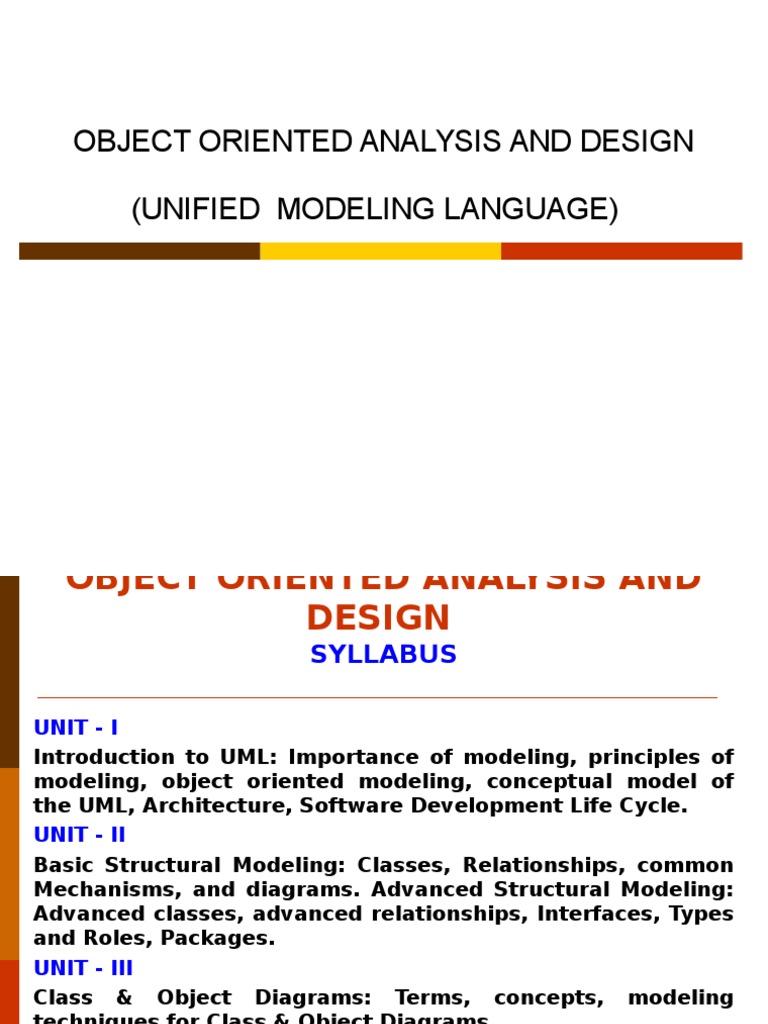 Ooad Unit1 | PDF | Class (Computer Programming) | Unified Modeling Language