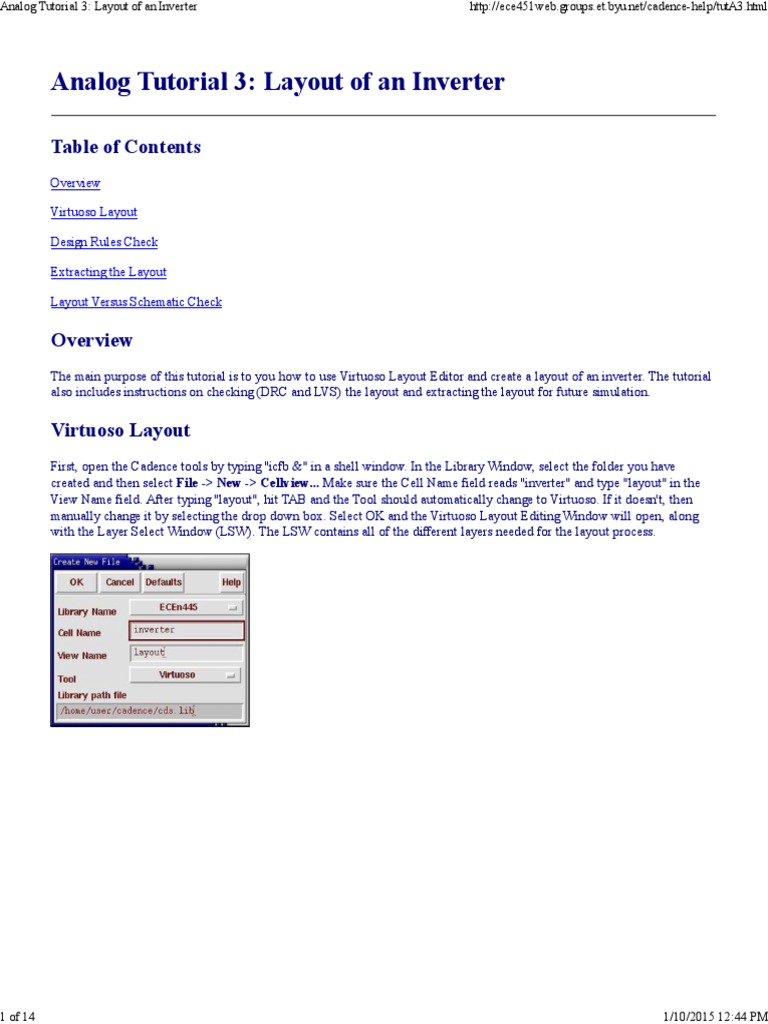 Layout of An Inverter | Download Free PDF | Mosfet | Electronic Engineering