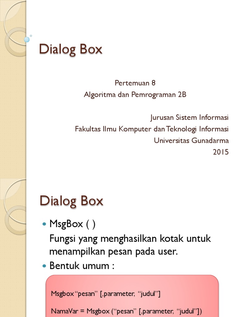 Panduan MsgBox dan InputBox dalam VB | PDF