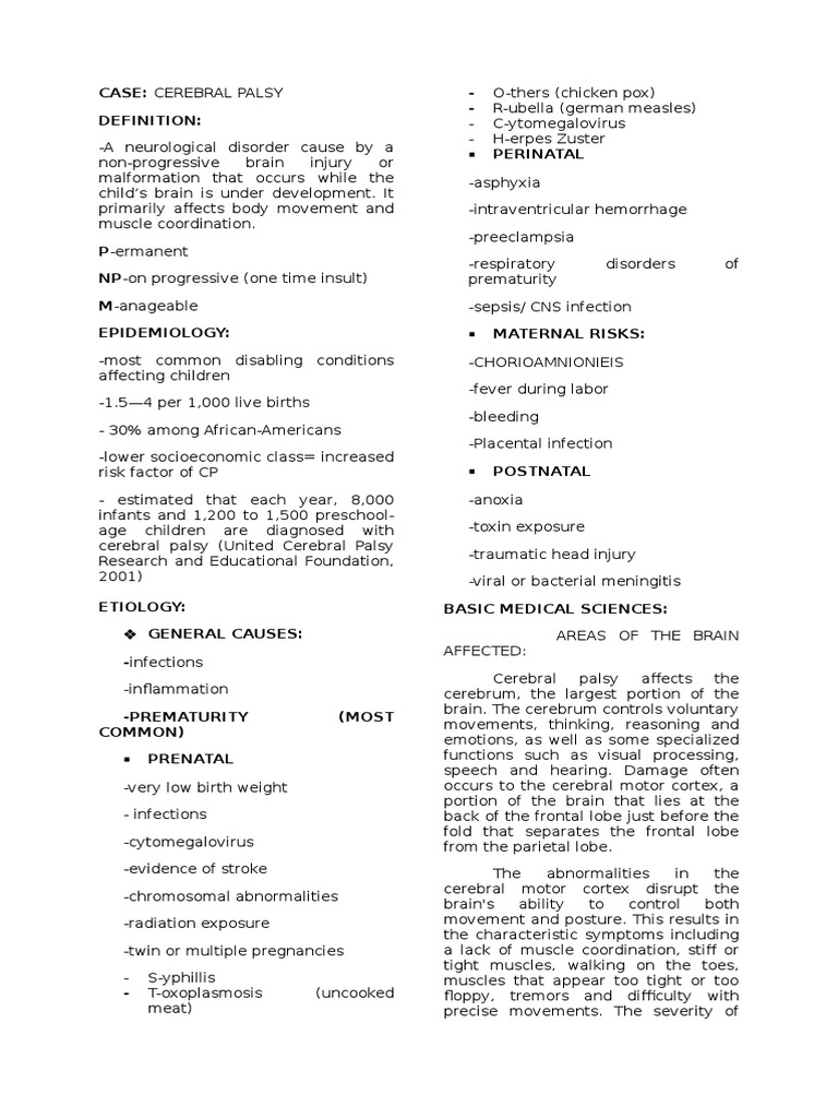 Cerebral Palsy Revalida Format | PDF | Cerebral Palsy | Traumatic Brain ...
