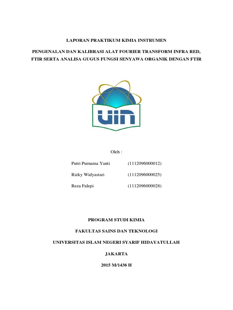 Pengenalan Dan Kalibrasi Alat Fourier Transform Infra Red, Ftir Serta ...