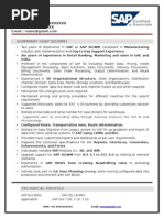 SAP EWM Consultant Resume | PDF | Warehouse | Sap Se