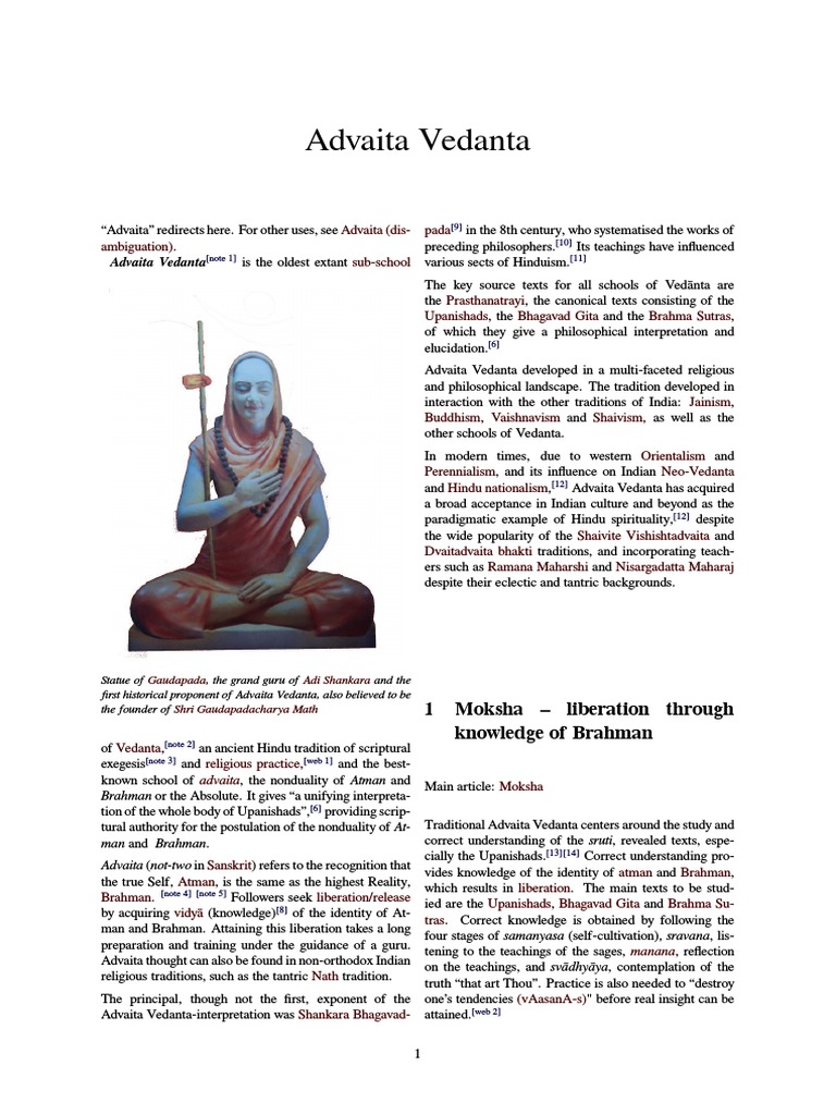 Advaita Vedanta | PDF | Advaita Vedanta | Vedanta