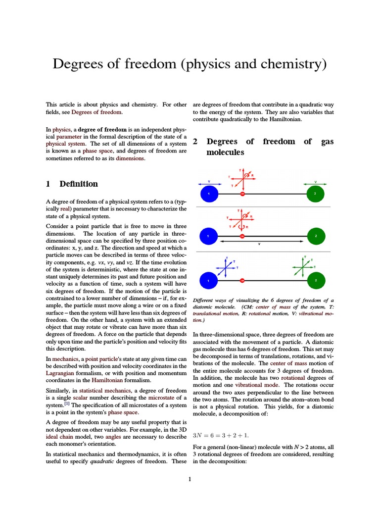 Degrees of Freedom (Physics and Chemistry) | Geometry | Mathematical ...