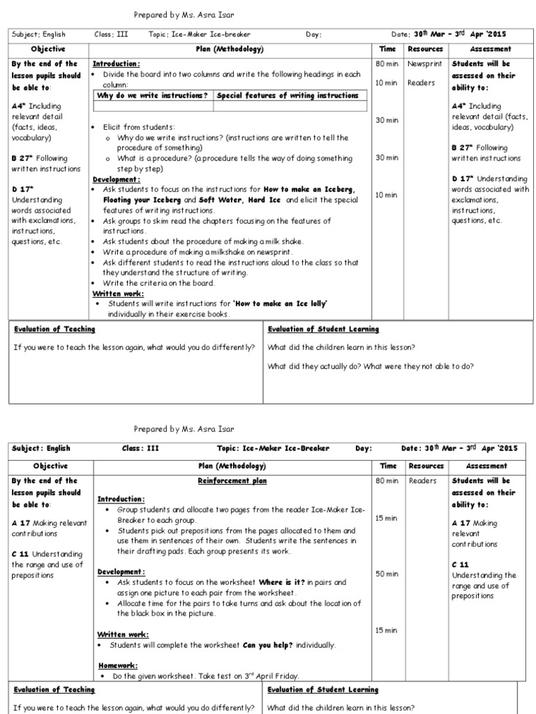 Instruction for Developing English Language Skills through an Ice-Maker ...