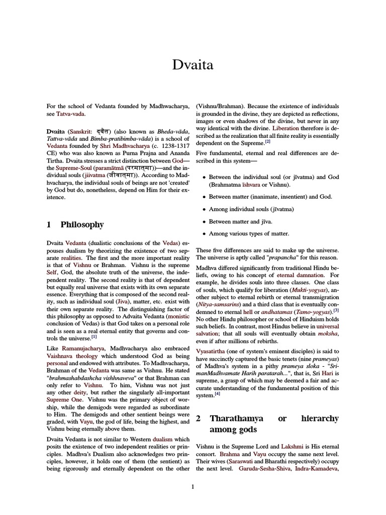 Dvaita Vedanta | Download Free PDF | Vedanta | Advaita Vedanta