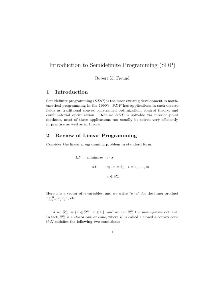 Mit6 251JF09 SDP | Download Free PDF | Linear Programming | Mathematical Optimization