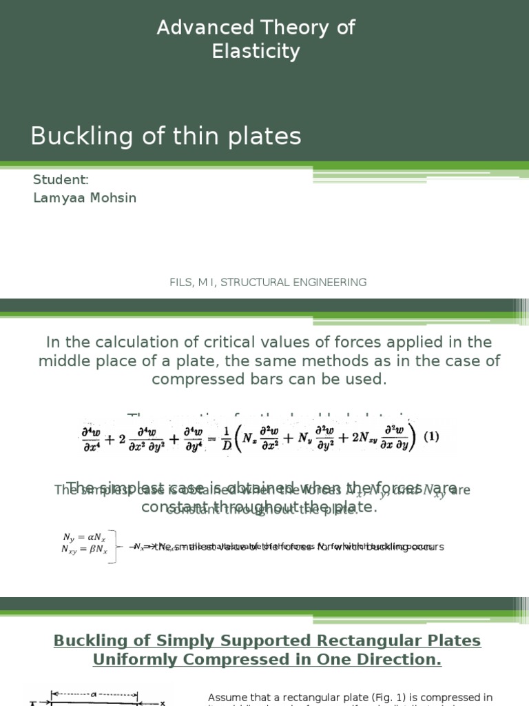 Buckling of Thin Plates | PDF | Buckling | Building Engineering