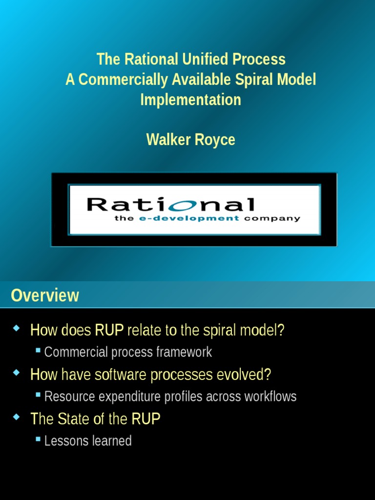 Spiral Model Implementation in RUP | PDF | Technology Development ...