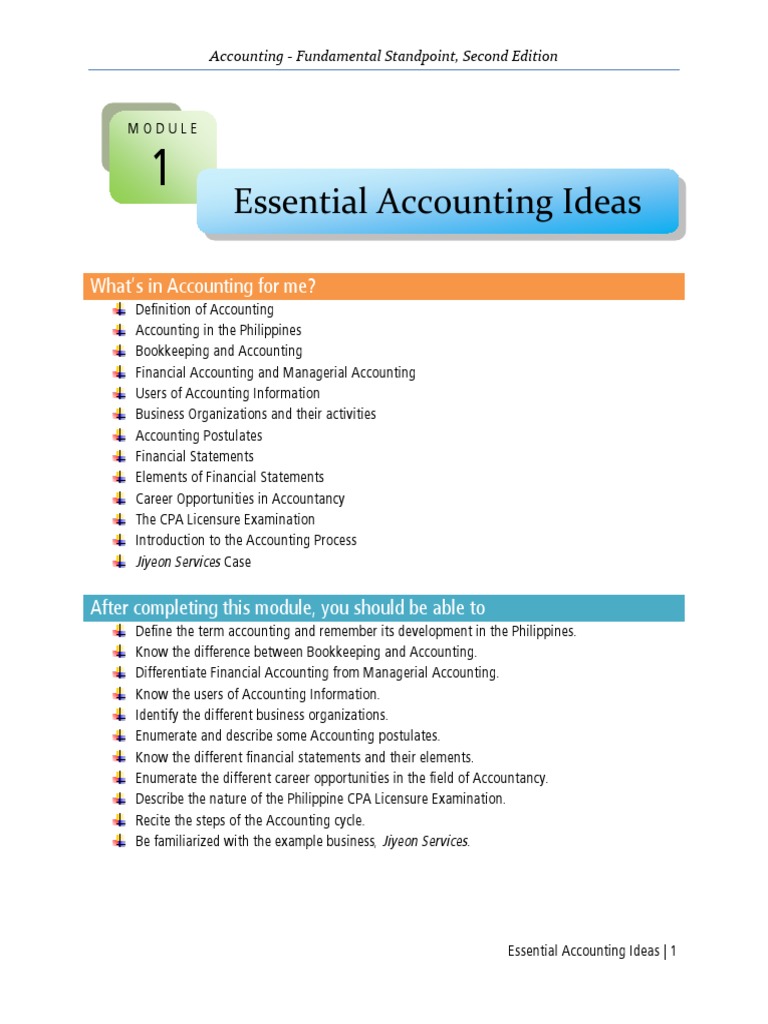 Chapter 1 Basic Accounting | PDF