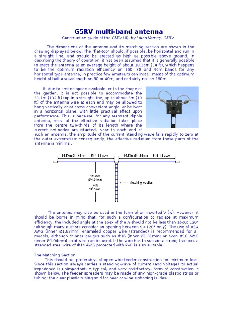 Build a G5RV multi-band antenna | PDF | Coaxial Cable | Antenna (Radio)