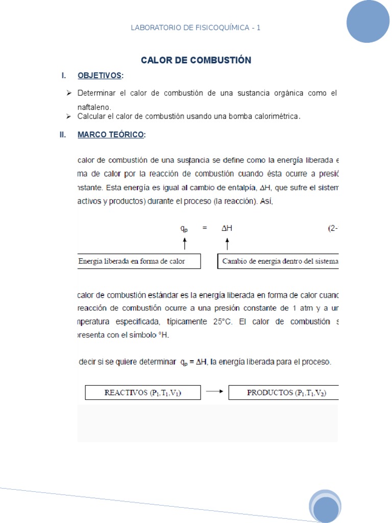 Calor de Combustion | PDF | Calor | Combustión