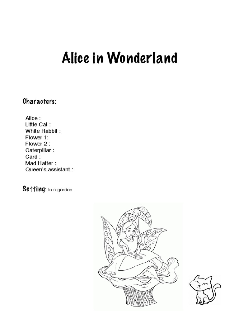 Alice in Wonderland School Play Script | PDF | Alice's Adventures In ...