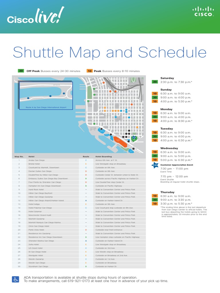 San Diego Airport Shuttle Map & Schedule | PDF | Hotel | San Diego
