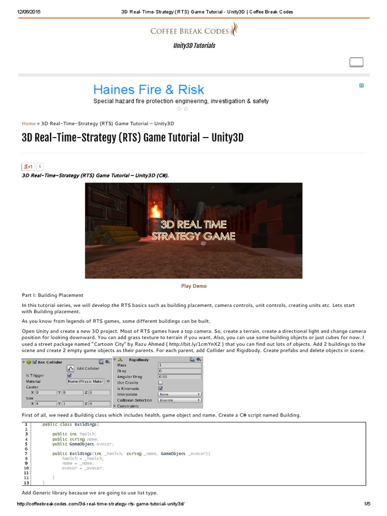 3D Real-Time-Strategy (RTS) Game Tutorial - Unity3D - Coffee Break ...