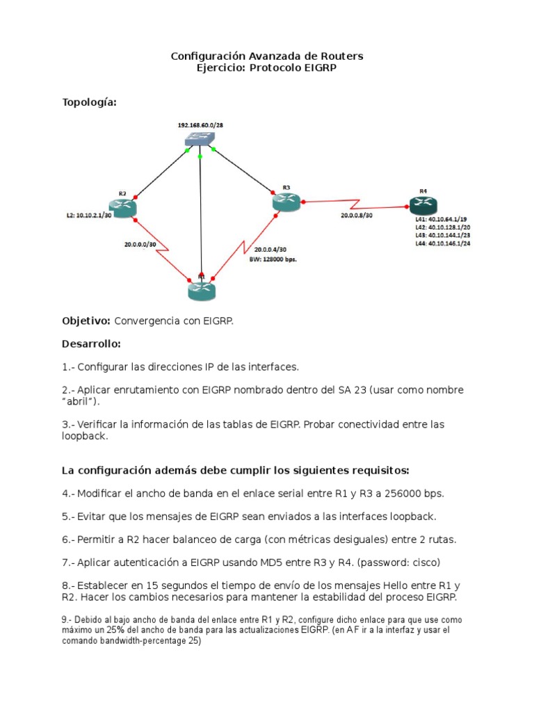 Ejercicio Eigrp Nombrado | PDF