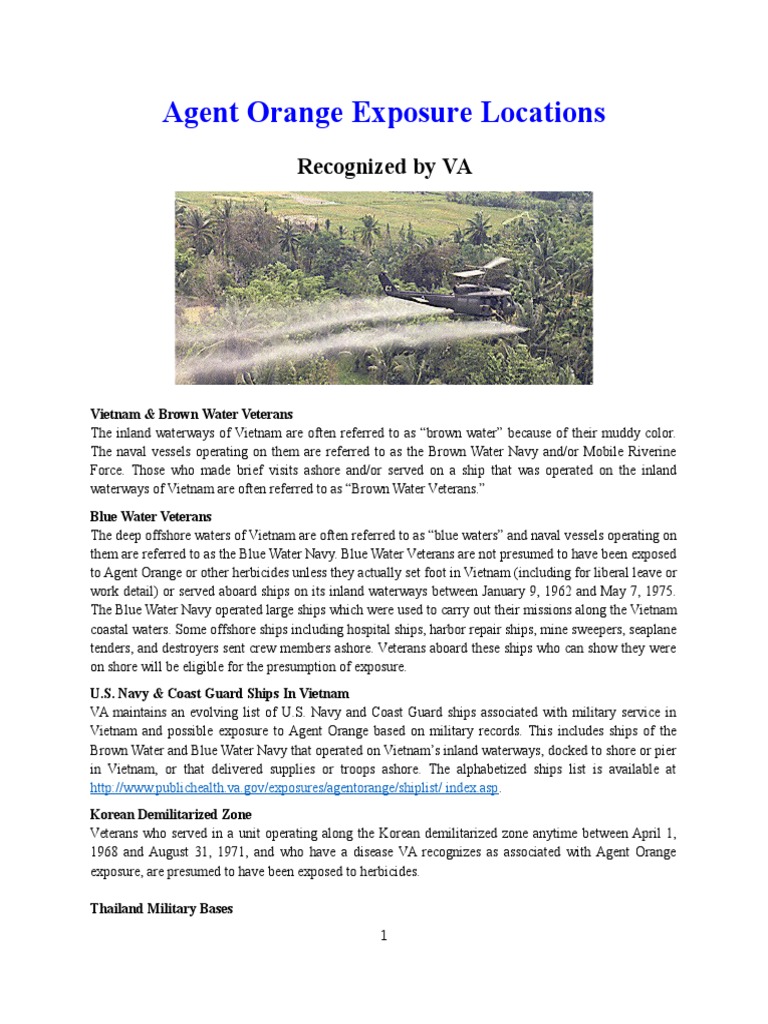 Agent Orange Exposure Locations | PDF | Agent Orange | Ships