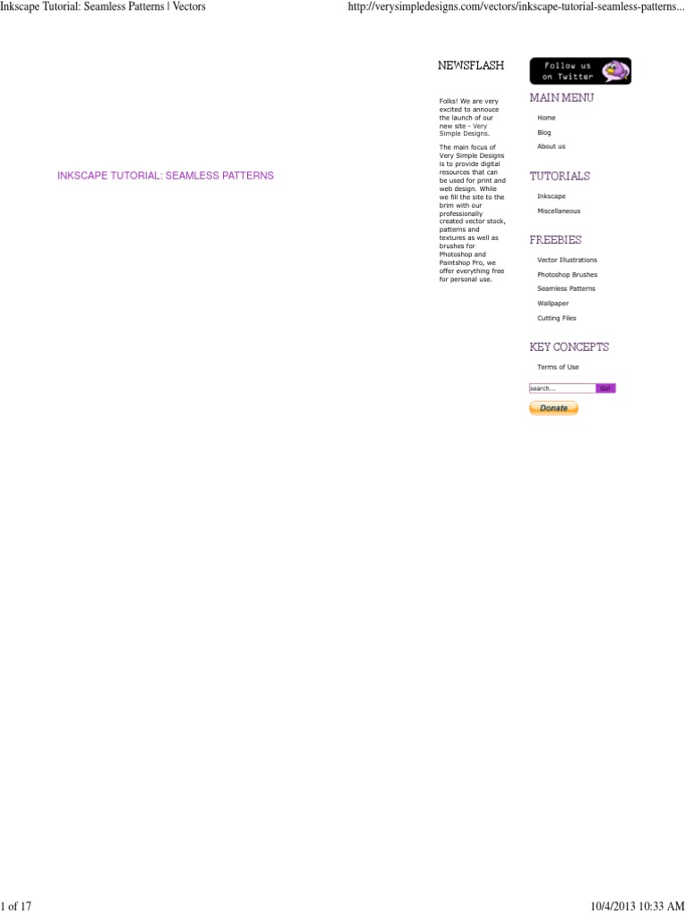 Inkscape Tutorial Seamless Patterns Vectors Pdf Adobe Photoshop