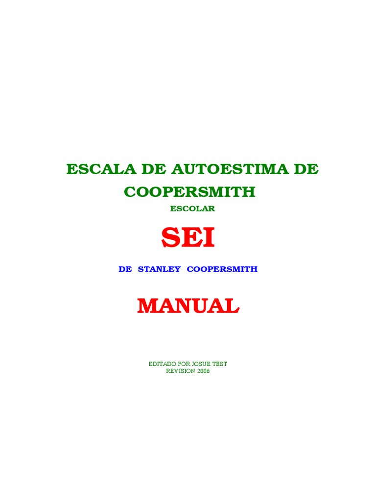 Coopersmith Completo | PDF | Adultos | Autoestima