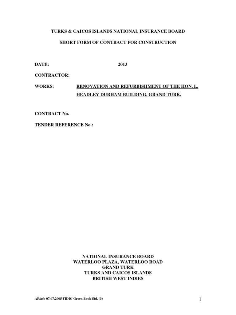 FIDIC Green Book Standard Template PDF | PDF | Guarantee | Present Value