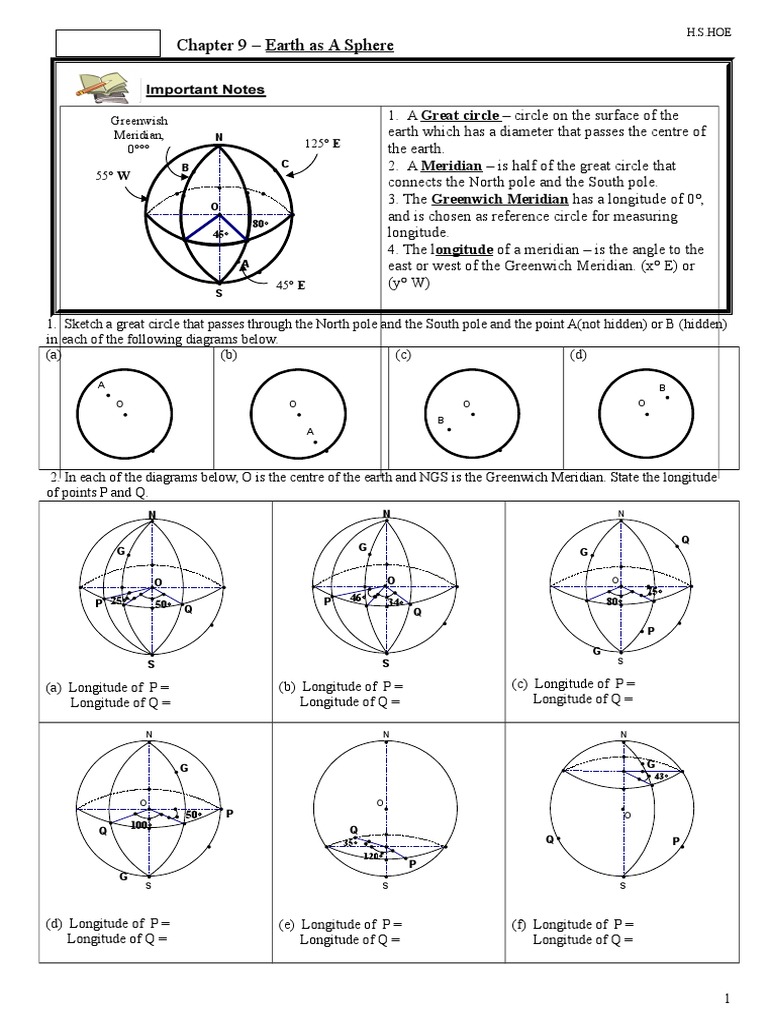 Earth as a Sphere: Latitude and Longitude | PDF | Longitude | Latitude