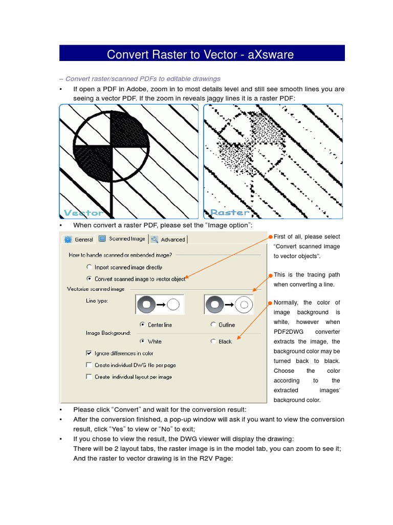 PDF2DWG Raster2Vector | PDF | Portable Document Format | Communication Design