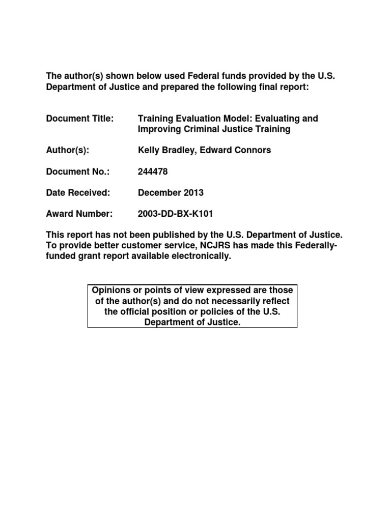 Training Evaluation Model | PDF | Program Evaluation | Evaluation