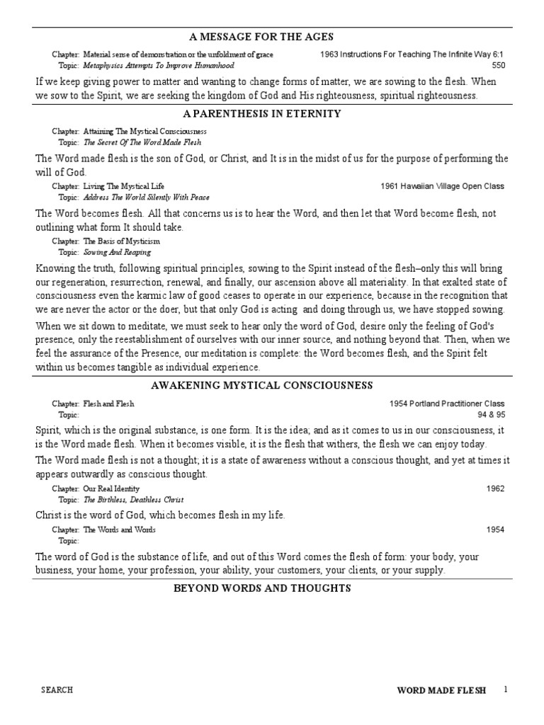 The Word Made Flesh | PDF | Spirituality | God