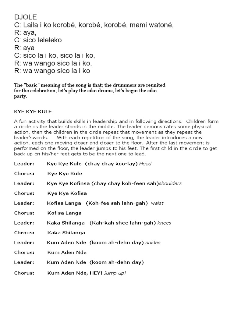 West African Call and Response Songs | PDF