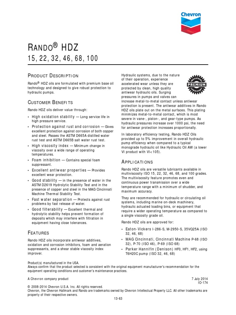Rando HDZ 46 | PDF | Rust | Viscosity