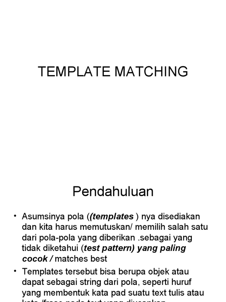 Template Matching | PDF