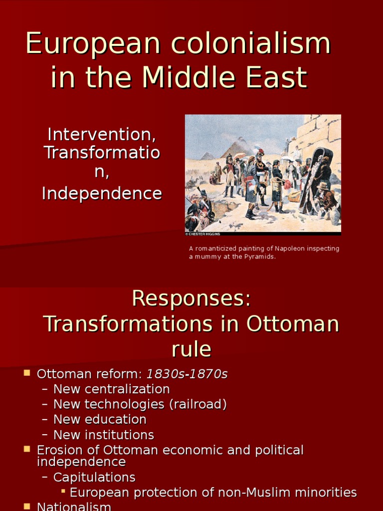Colonialism Middle East | PDF | Ottoman Empire | Mandatory Palestine